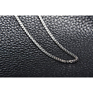 NYC Sterling Necklace Round Box Chain, Sterling Silver for Men and Women, Made in Italy (18")
