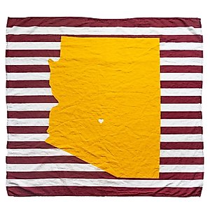 TWIG & BALE Tempe Arizona State Baby Blanket Organic Cotton Muslin Swaddle Blanket - 47" x 43" - Fans of Arizona State Baby Gift for Boys Girls Sun Devils Receiving Blankets