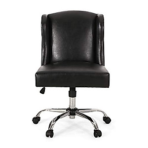 Christopher Knight Home Teresa Contemporary Wingback Swivel Office Chair, Midnight Black