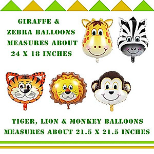 Wild One First Birthday Balloon Set Kit, 1st Animal Theme Bday Party Banner Set for Boy Girl