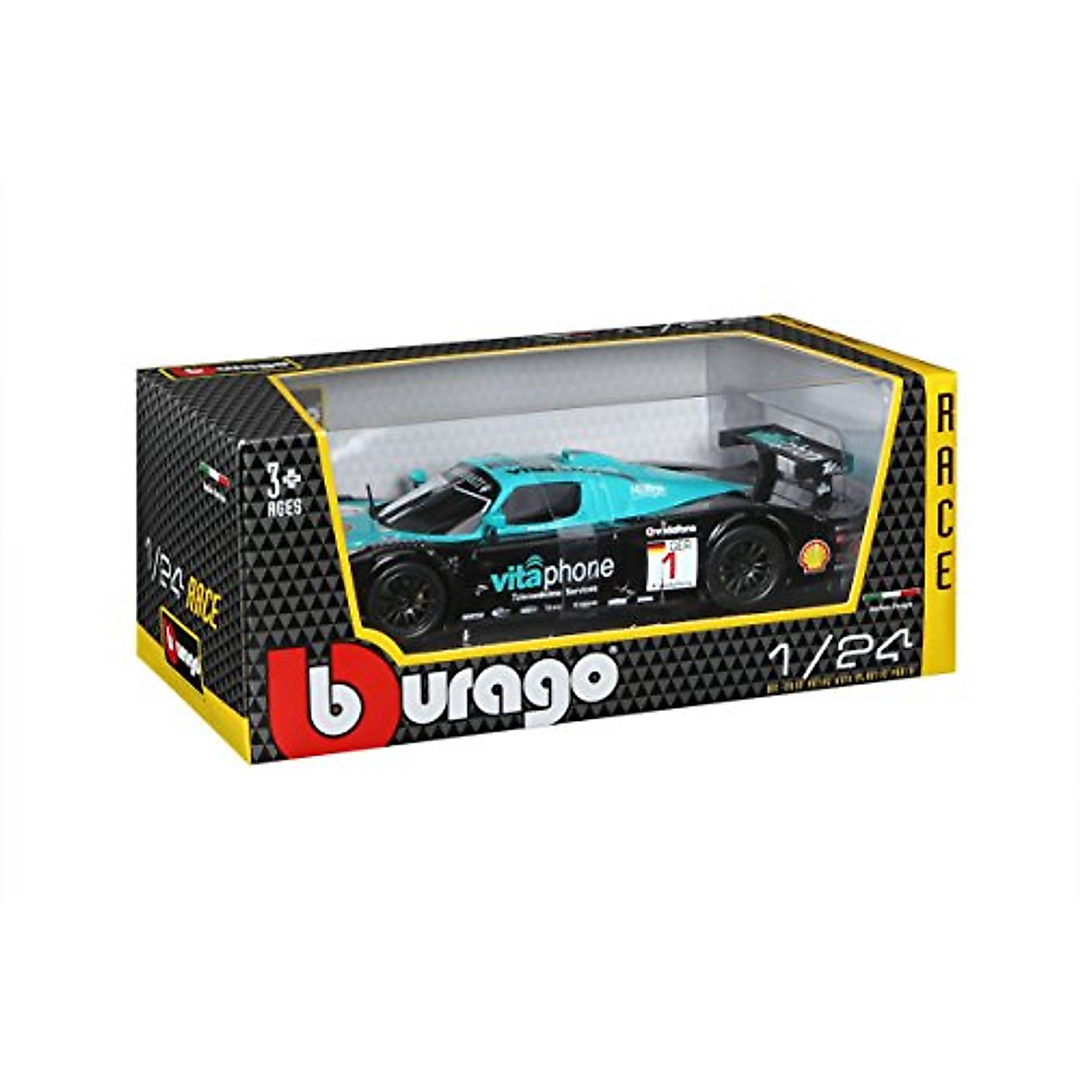 Bburago 1:24 Scale Race Maserati MC12 Model Car (Black/Blue)