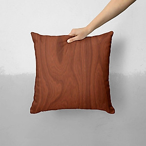 iiRov Red Mahogany Wood - Custom Decorative Home Decor Indoor or Outdoor Throw Pillow Cover Plus Cushion Set for Sofa, Bed or Couch (Pillow CASE Cover Plus Cushion)
