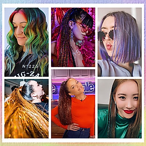 UPTOUP 46 inch Hair Tinsel Kit with Tools 12 Colors 2000 Strands Glitter Sparkling Shiny Hair Extensions Silk Fairy (12 colors)