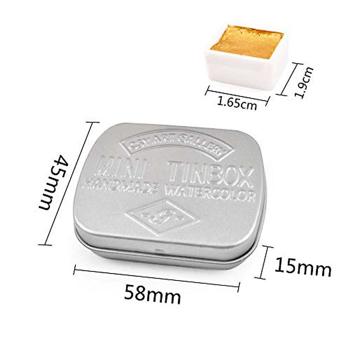 Csy Art Supplies Handmade Watercolors Paint Set - 6 Metallic Gold Colors Half Pans Glitter Solid Water Color- Metal Case Sparkle Pearlescent Watercolour For Artists, Students & Hobbyists