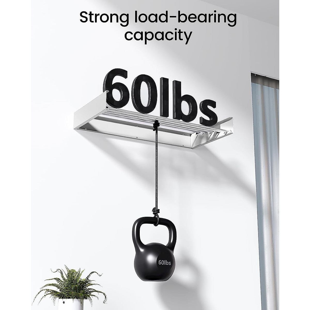 MrToNo Laundry Drying Rack Collapsible, Wall Mounted Drying Rack, Clothes Drying Rack, Retractable Drying Rack,13.2 Linear Ft, 5 Aluminum Rods, 60 lb Capacity (White, 40'')