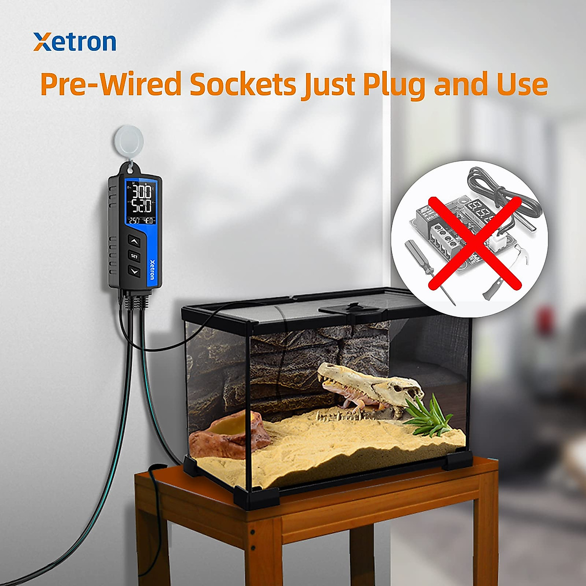 Xetron Temperature and Humidity Controller 110V 10A Digital Humidistat Thermostat Controller Pre-Wired Outlet for Fan Seed Fermentation Reptiles Heater, STC-1000ProTH NoAPP