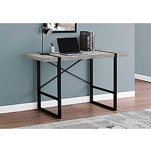 Monarch Specialties Laptop Table for Home & Office-Study Computer Desk-Industrial Style-Metal Legs, 48" L, Gray Reclaimed