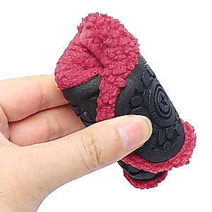 JPGLOV Toddler Kids Lightweight House Slippers Artificial Woolen Athletic Socks with Indoor Outdoor Rose Pink 8.5-9Toddler