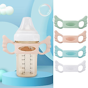 Baby Bottle Handle Square Shape Feeding Bottle Handle Free Cute Wing Milk Bottle Handle for Hegen Wide Neck Bottles Feeding Bottle Handle