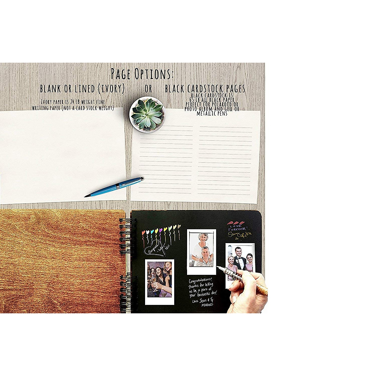 Wooden Guest Book Our Adventure Begins GuestBook Wedding Sign in Rustic Bride Groom Registry Album Customize Engraved (8.5"x7")