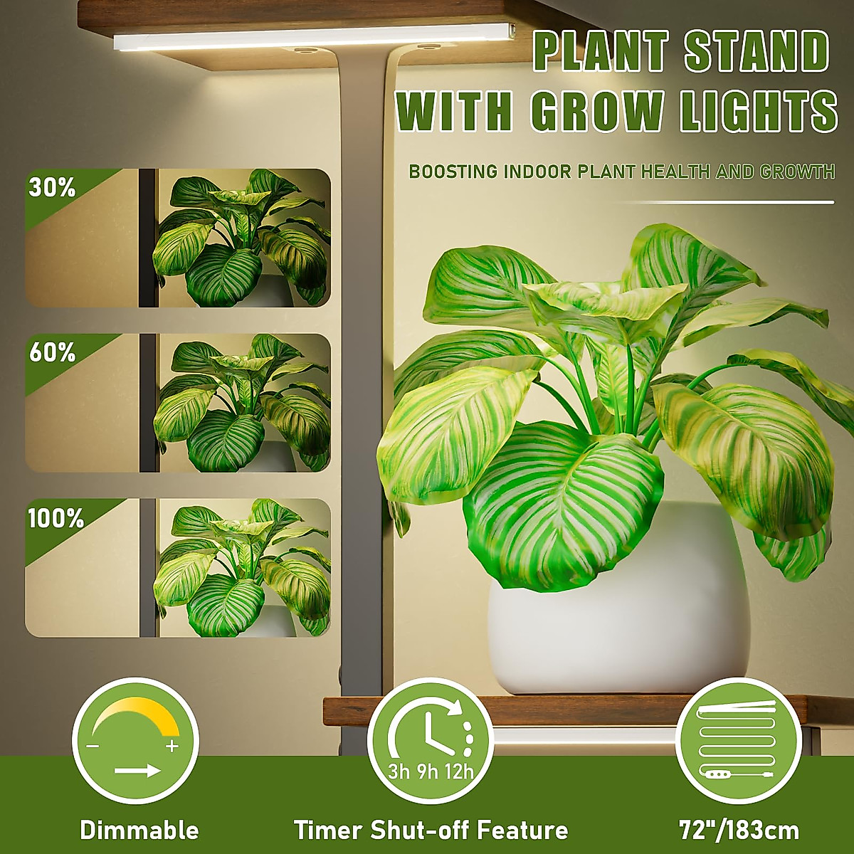 Plant Stand Indoor with Grow Light - 2 Pack Metal Plant Shelf for Indoor Plants Multiple, 5 Tiered Corner Plant Stand Shelves, Plant Rack Display Flower Holder for Living Room Patio Balcony Décor