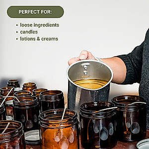 Nature Packaged Glass Amber 1oz Jar - 12 Packs, Empty Round Jars For Beauty Products, Lotion, and Powders - Black Lid - Small Candle Jars