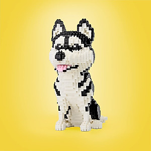Uvini Building Blocks, 1900 Pieces, Bricks Husky, Dog Animal Toy, Interlocking Toy Building Blocks, for Kids & Teens, Non Toxic, Creative Thinking, 8.26x3.55x9.05 inches