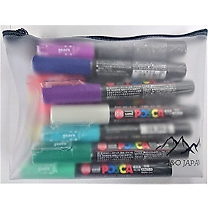 Uni Posca Paint Marker Pen, Extra Fine Point(PC-1M), 21 Colors Set with Original Vinyl Pen Case