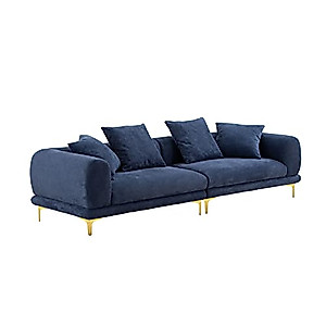 Goohome 108.3" Modern Sectional Sofa with Metal Legs, Modern Elegant Fabric Upholstered 4 Seater Couch with 4 Pillows, Living Room Furniture Set for Apartment Bedroom Office
