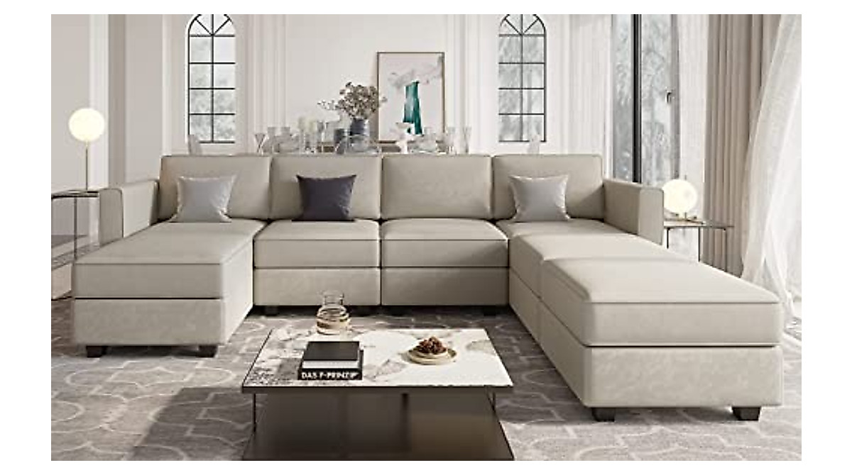 Belffin Modular Sofa Middle Module in Velvet Grey