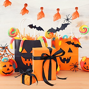 MIAHART 60 Sheets Orange Tissue Paper for Gift Wrapping Halloween Tissue Paper Bulk for Packaging Floral Birthday Christmas Halloween DIY Crafts Pompoms