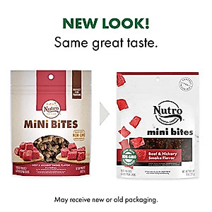 NUTRO Mini Bites Dog Treats Beef & Hickory Smoke Flavor, 4.5 oz. Bag