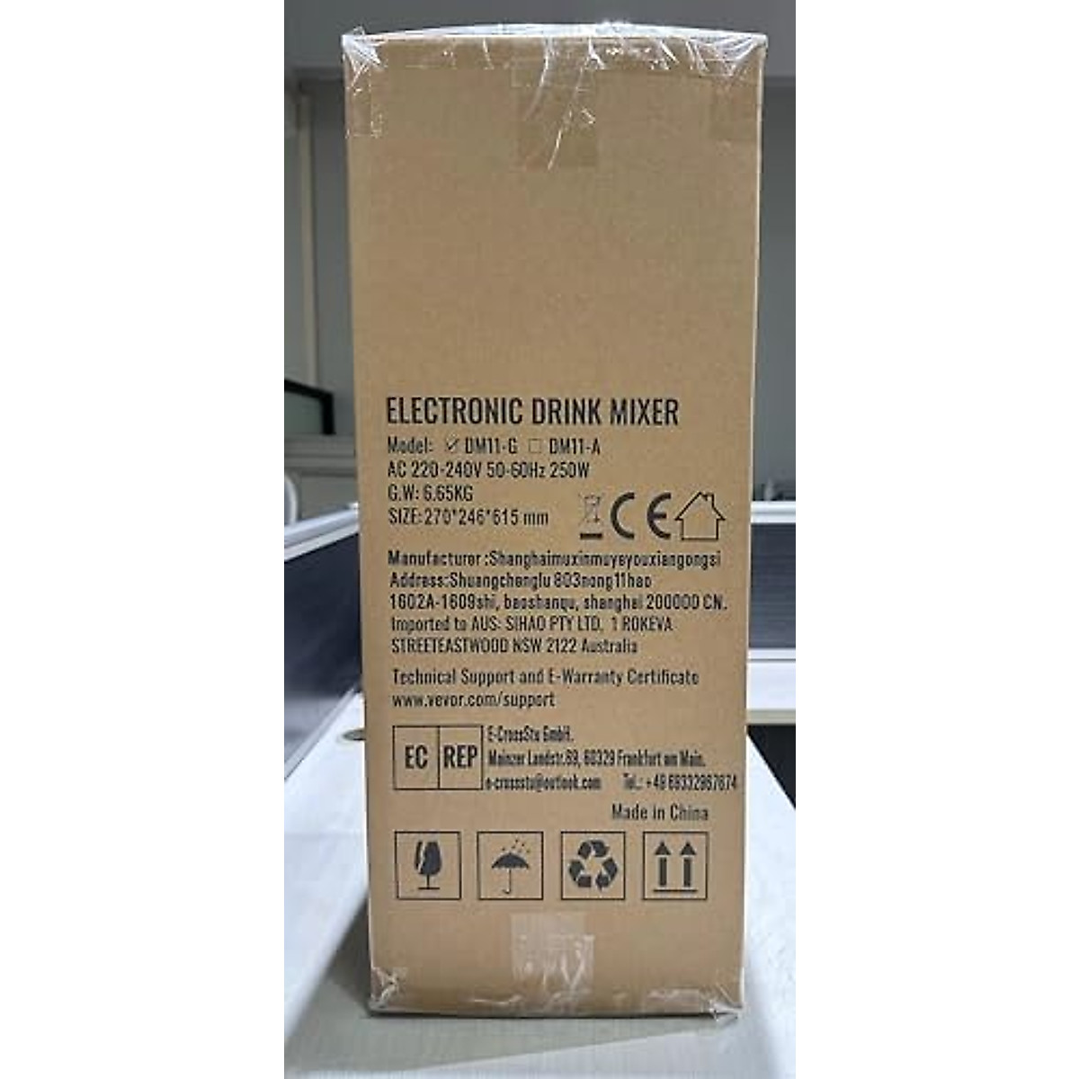 VEVOR Milkshake Maker Machine, 375W Commercial Milk Shake Maker Mixer, Single Head Drink Mixer Blender Machine, 3-Speed Milkshake Blender with 27.7oz Stainless Steel Cup for Commercial