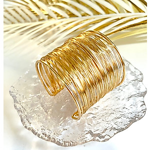 WAINIS African Collar Choker Necklace Earrings Bangle Set for Women Gold Statement Tooth Shape Tribal African Jewelry