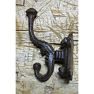 New 4 Cast Iron Heavy Duty Style Coat Hooks Hat Hook Rack Hall Tree Restoration XLLL0600IMPPPP