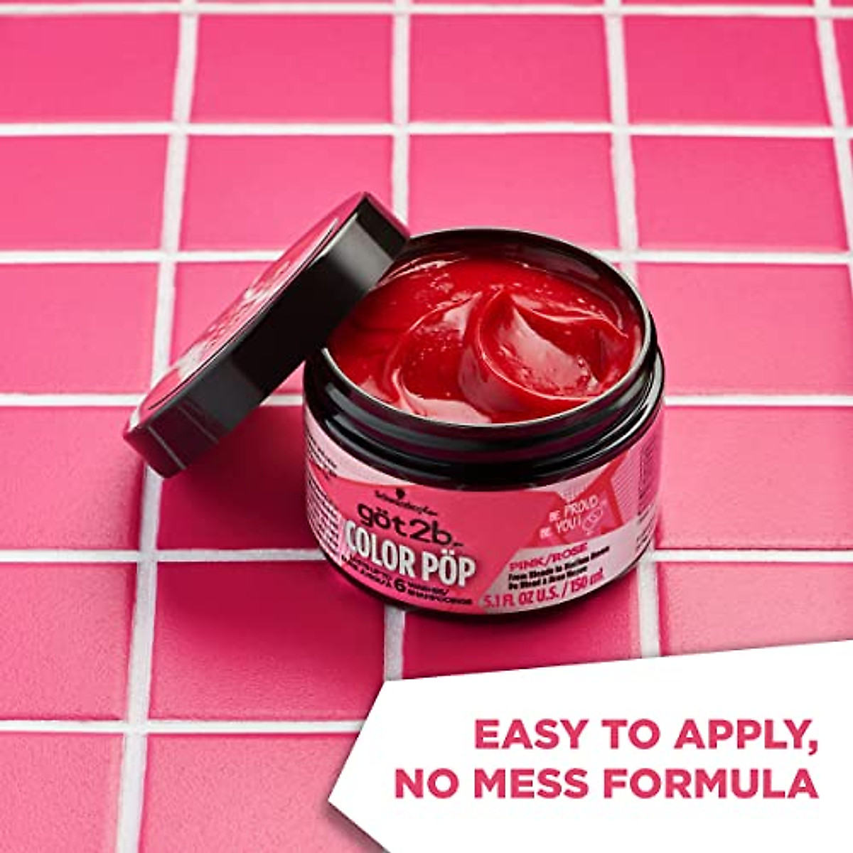 Got2b Color Pop Semi-Permanent Hair Color Mask, Pink, 5.1 oz