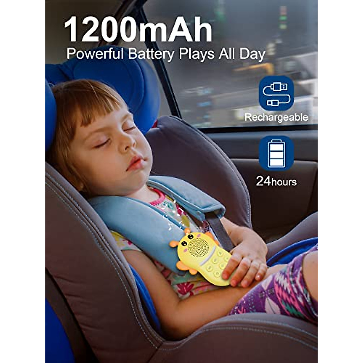 Dremkit White Noise Machine Baby Sound Machine Portable Noise Machine for Baby Sleep Soother Music and Light, Rechargeable,16 Soothing Sounds and Lullaby Machine for Sleeping Travel Baby Gift