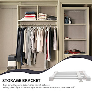 Expandable Closet Tension Shelf Rod: Heavy Duty Storage Rack Adjustable Organizer DIY Divider Separator Separator for Cabinet Wardrobe Cupboard Kitchen Bathroom