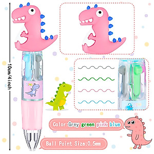 Chinco 12 Pieces Mini Dinosaur Pen Multicolor Dinosaur Ballpoint Pen Retractable Gel Ink Dinosaur Pen Shuttle Pen for Kid Office School Valentine Party Favor (Dinosaur Style)