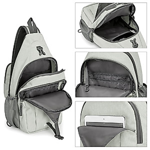 G4Free Sling Bag RFID Blocking Sling Backpack Crossbody Chest Bag Daypack for Hiking Travel(Gainsboro)