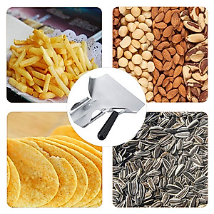 Popcorn Scoop,Stainless Steel French Fry Bagger Scoop Desserts Scooper for Snacks Desserts Ice Dry Goods