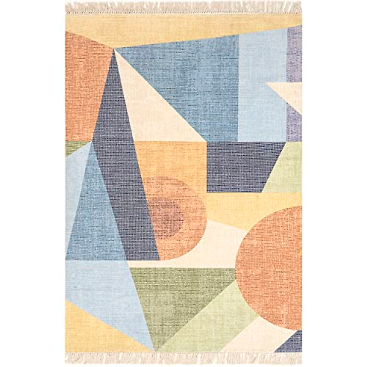 nuLOOM Solène Colorful Geometric Tasseled Area Rug, 8' x 10', Blue