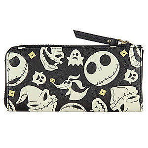 Disney Nightmare Before Christmas Jack Skellington Zero Oogie Boogie Full Zip Wallet