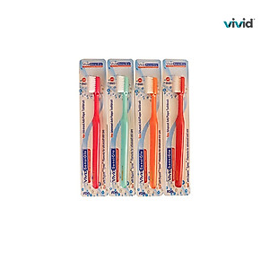 Vivid SensiGlo Premium Adult Toothbrushes with Multi-Tuffed Dupont Tynex Filaments – Super Soft Bristles for Sensitive Gums – For Plaque Removal – Pack of 72