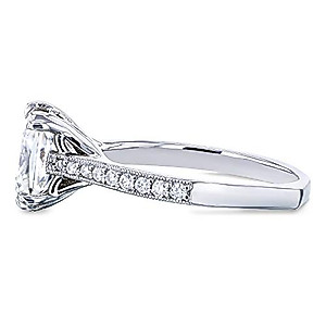 Kobelli Princess Moissanite Square Shank Trellis Engagement Ring 2 1/10 CTW 14k White Gold (GH/VS, GH/I), 5