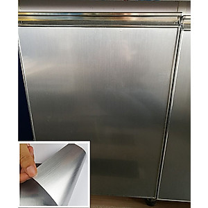 Metal Look Contact Paper Film Vinyl Self Adhesive Waterproof Anti Greasy Counter Top Peel Stick Metallic Gloss Shelf Liner for Kitchen Cabinet 24inch by 88inch(Silver Metal)