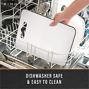 BINO Cutting Board - 2-Piece Chopping Boards | BPA-Free Plastic, Durable, Large Surface, Multipurpose, Dual-Sided, Dishwasher Safe | Charcuterie Accessories | Home & Kitchen Utensils