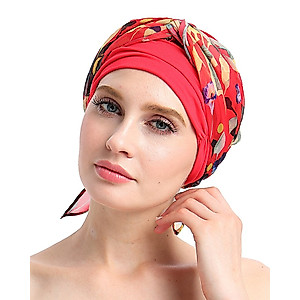 Knits Fitted Turban Hat for Cancer Women DIY Easy Tie Chemo Bandana