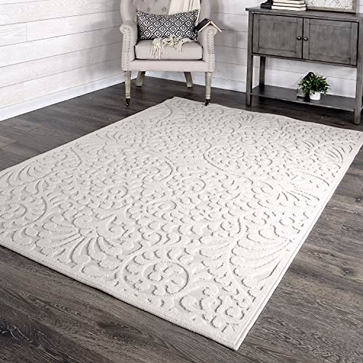 My Texas House by Orian Indoor/Outdoor Bluebonnets Area Rug, 7'9" x 10'10", Natural