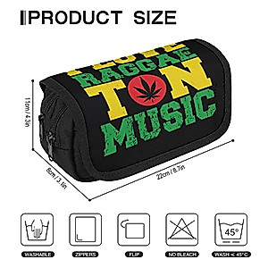 I Love Raggaeton Music Large Capacity Pencil Case Multi-Slot Pencil Bag Portable Pen Storage Pouch with Zipper