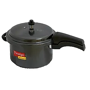 Prestige Deluxe Hard Anodized Black Color Pressure Cooker, 5-Liter