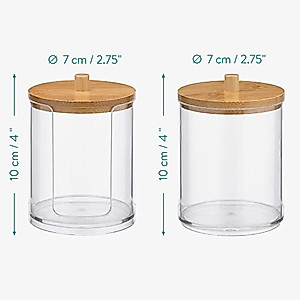 Navaris Cotton Round and Swab Holders (Set of 2) - Bathroom Holder Storage for Cotton Rounds and Swabs - Makeup Pad Dispenser Accessories Organizer