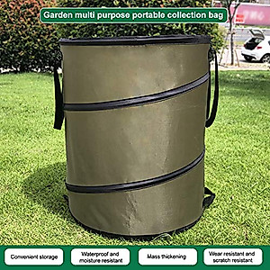 Gardening Bag, 10 Gallon Release Buckle Gardening Bag Collapsible Garden Waste Bag, Heavy Duty Reusable Yard Waste BagLeaf Trash Can Gardening Container Weed Container(green)