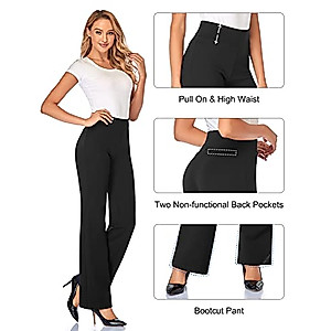 Tapata Women's 32'' High Waist Stretchy Bootcut Dress Pants Tall, Petite, Regular for Office Business Casual Black,S