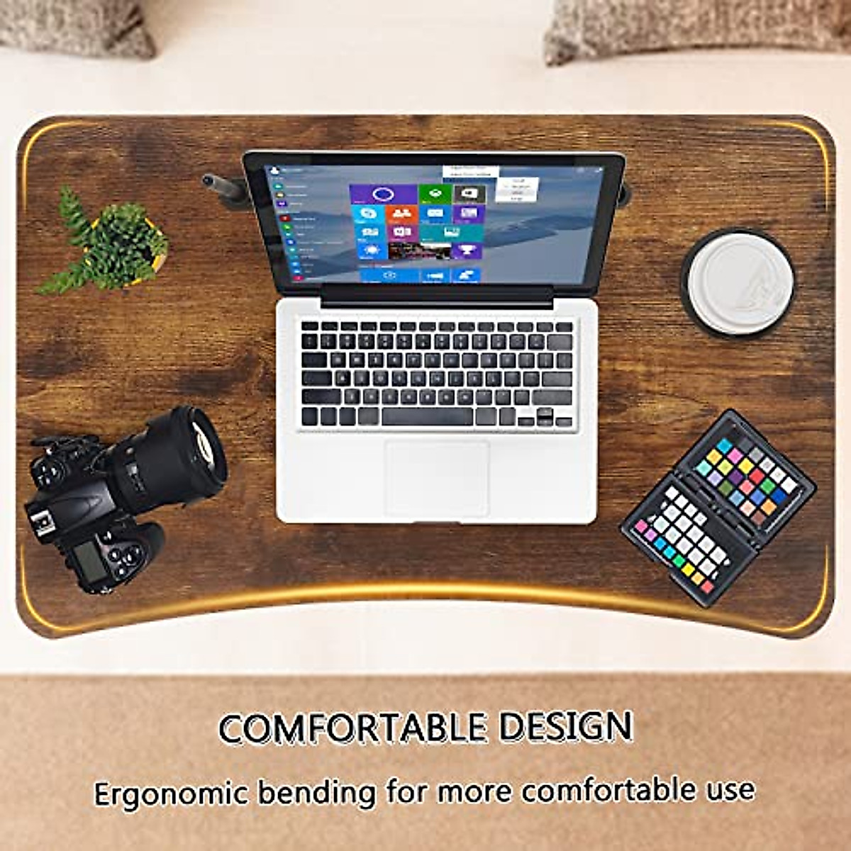 Laptop Stand for Bed，Folding Bedtray Table ,Notebook,Cup and Phone Holder,Portable Laptop Desk Watching and Eating for Bed,Couch,Floor