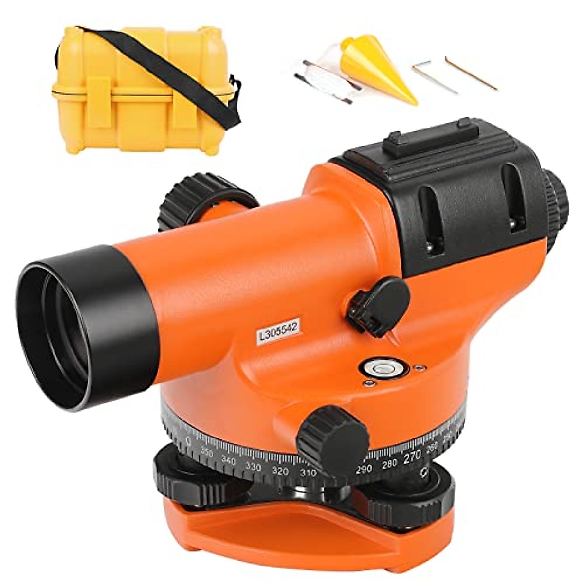 Automatic Optical Level 32X with Self-Leveling Magnetic Dampened Compensator and Transport Lock, Height/Distance/Angle Measuring Tool 393Ft of 3/10" at 100Ft Leveling Accuracy IP54 Waterproof