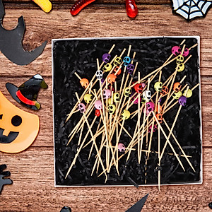 LOMIMOS 250g/8.8oz Halloween Black Raffia Paper Confetti Shred,for Gift Wrapping Craft DIY Packaging Filling Party Decoration