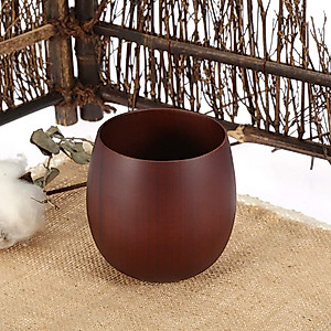 Yosoo123 Wooden Coffee Mug Traditional Wooden Coffee Mud Big Belly Wood Tea Cup