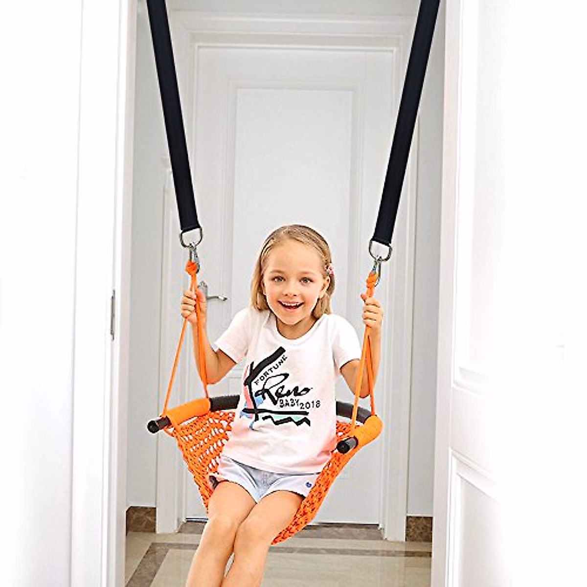 Anti-Broke Tree Swing Hanging Straps Kit Holds 2000 lbs Heavy Duty 5FT Extra Long, 2 PCS Tree Swing Straps Waterproof Straps/ 2 Safer Lock Carabiners/ 1 Bag, for Hammock, Camping, Easy Installation