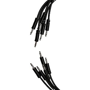 Starving Students Music Supplies Luigis Modular Supply Spaghetti Eurorack Patch Cables - Package of 5 Black Cables, 36 (90 cm)